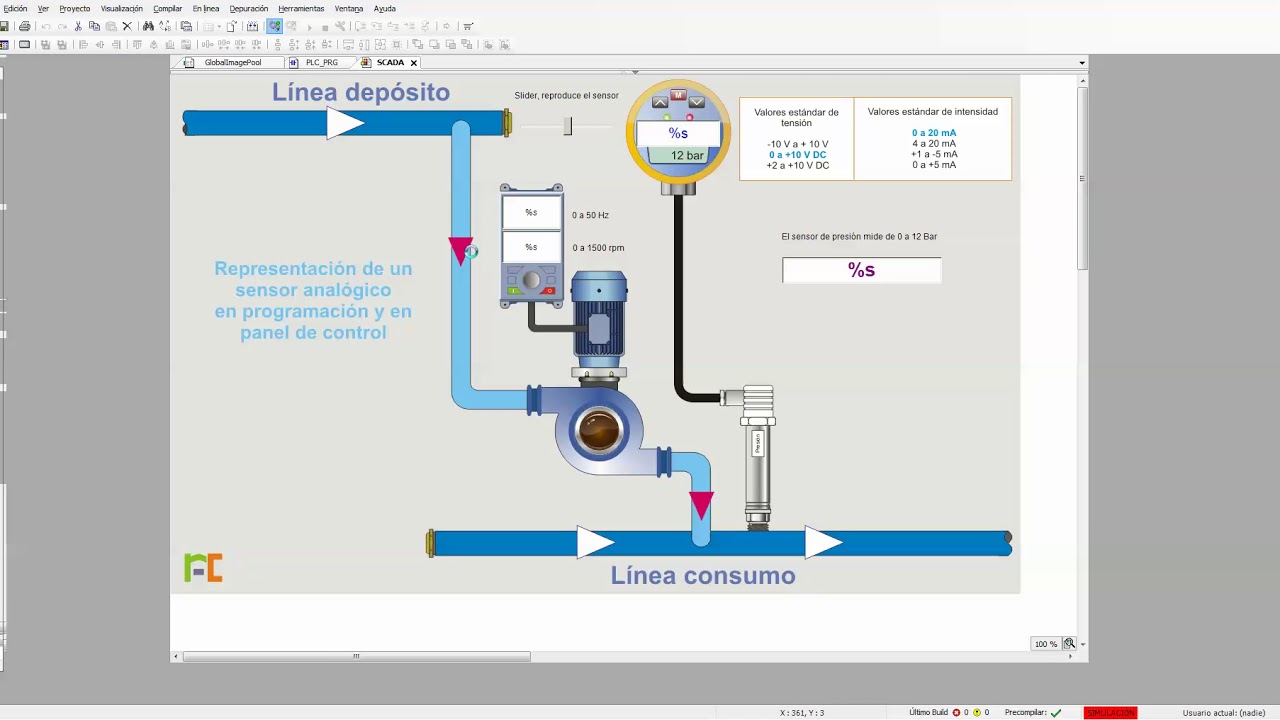 Representación de un sensor analógico en programación - YouTube