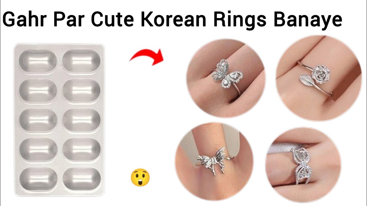 How to make Korean Rings at home easy | diy homemade rings | easy ring making | diy Korean rings ...