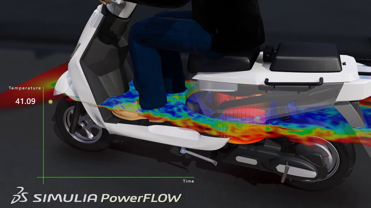 [배터리 냉각 기류 시뮬레이션] Battery Cooling Air Flow for Electric Moped SIMULIA ...