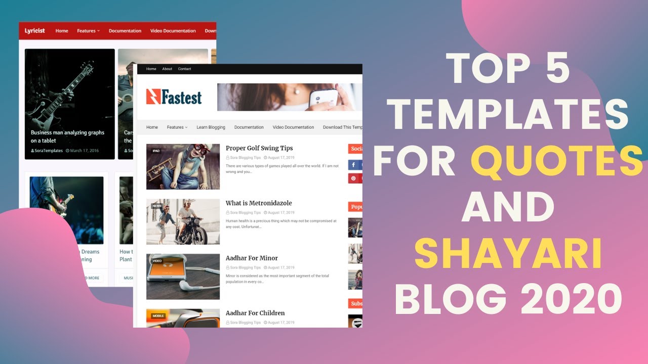 Top 5 Themes for quotes and shayari blog | Best blogger themes for ...