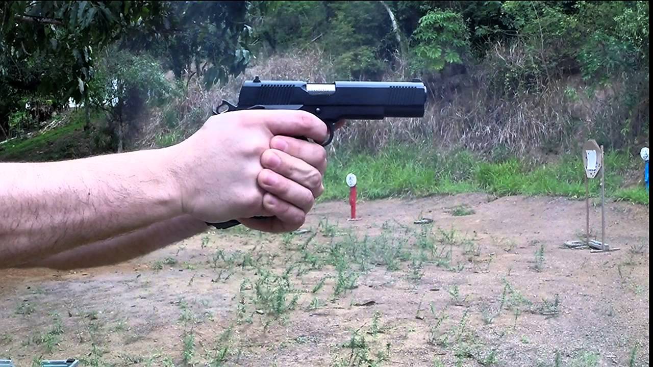 PISTOLA IMBEL M911A1 & MD2 GC EM CAL. .45ACP SLOW MOTION - YouTube