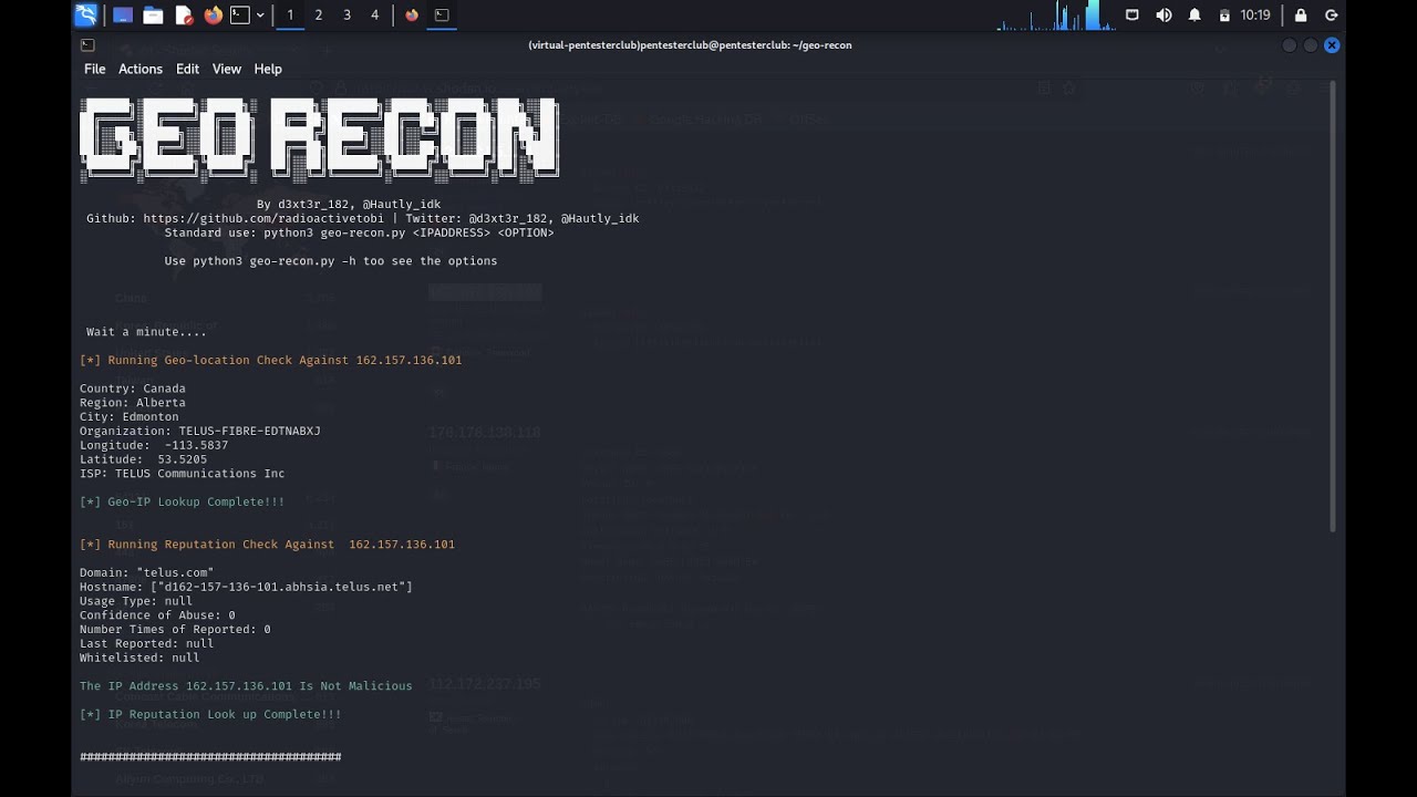 GeoRecon: Powerful OSINT CLI Tool for Fast IP Reputation & Geo Location Lookup - YouTube