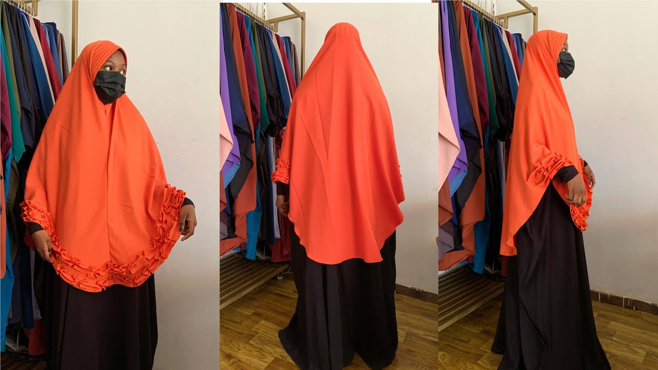 How to cut and sew a readymade hijab in 5 minutes - YouTube