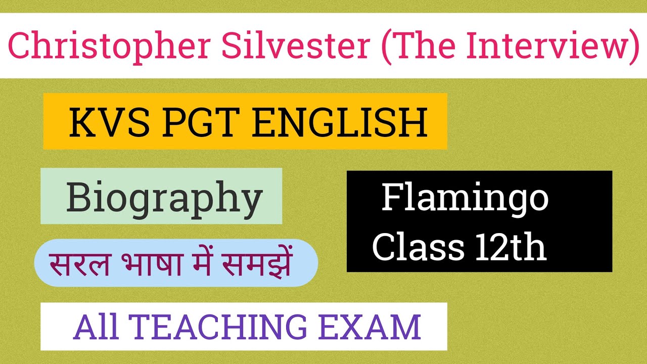 Christopher Silvester Biography || 🎯 Kvs Exam || Pgt English || Poets ...
