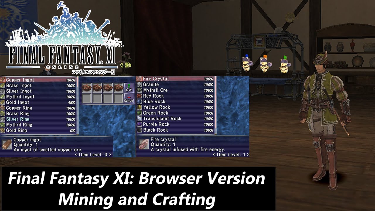 Final Fantasy XI: New Browser Version - How to Mine and Craft #ffxi # ...