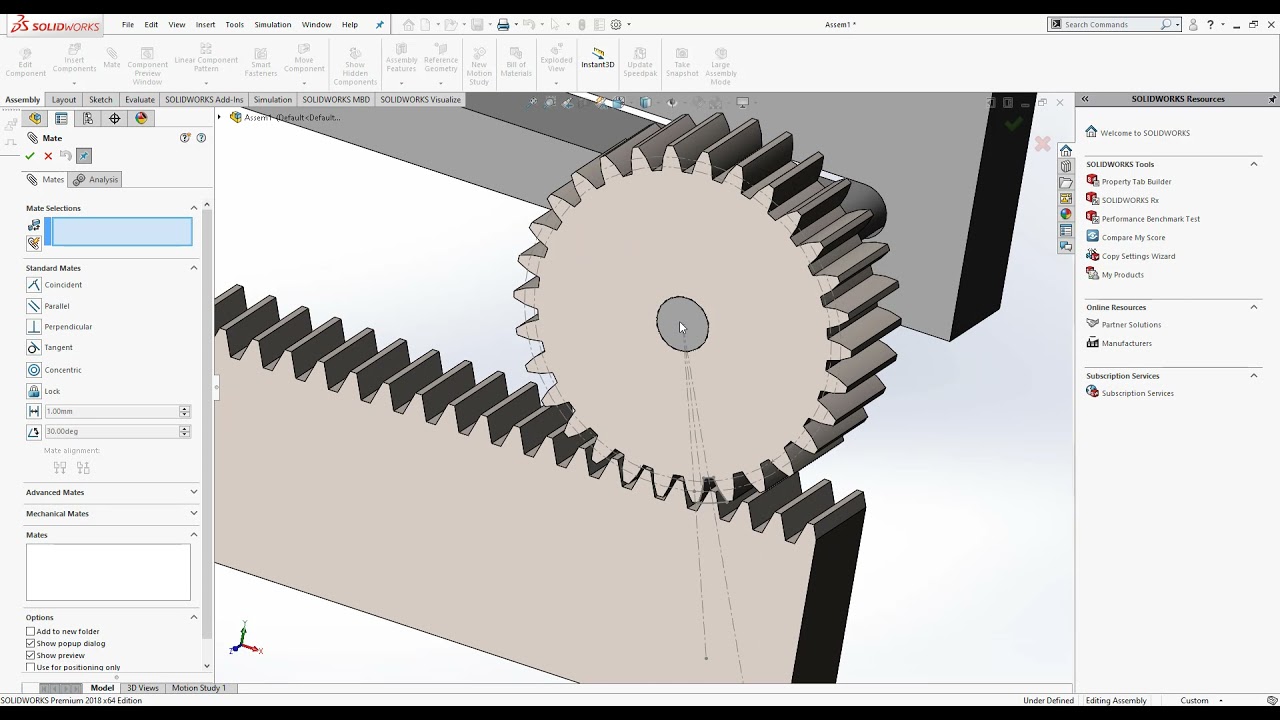 Mates Mechanical trong Solidworks - YouTube