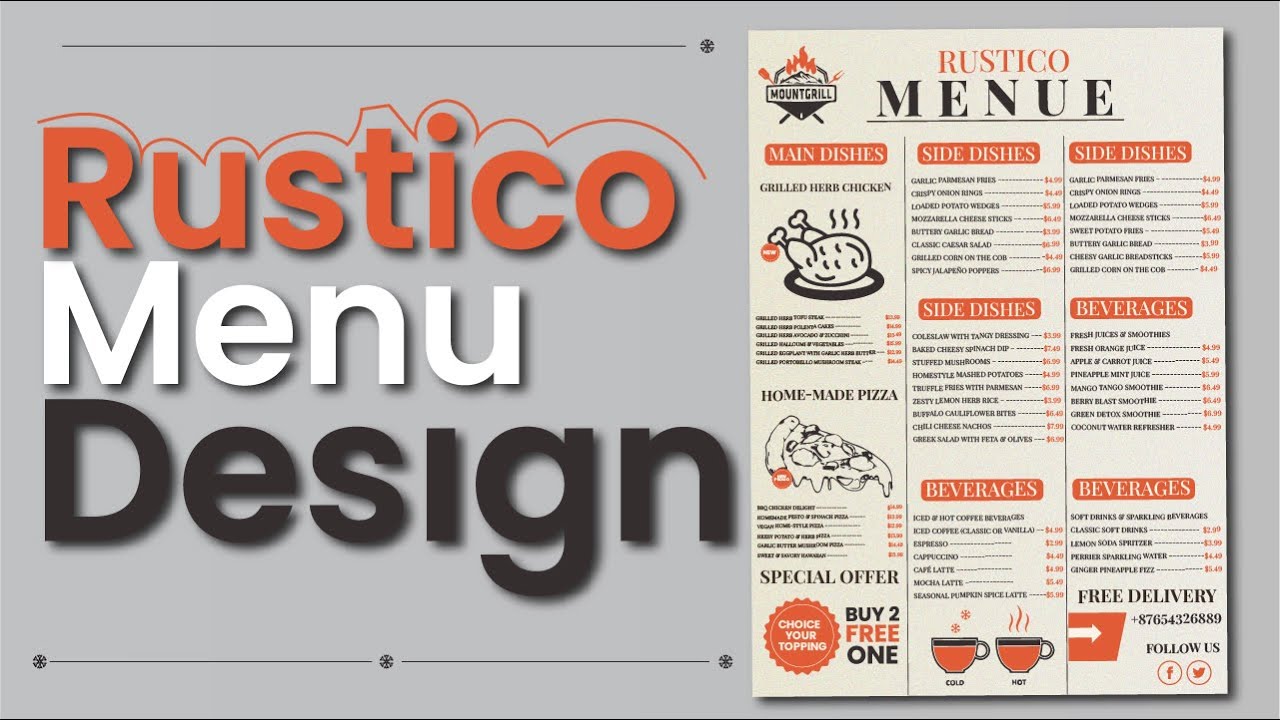 Menu Design l How To Design Food Poster In Adobe Illustrator l ...