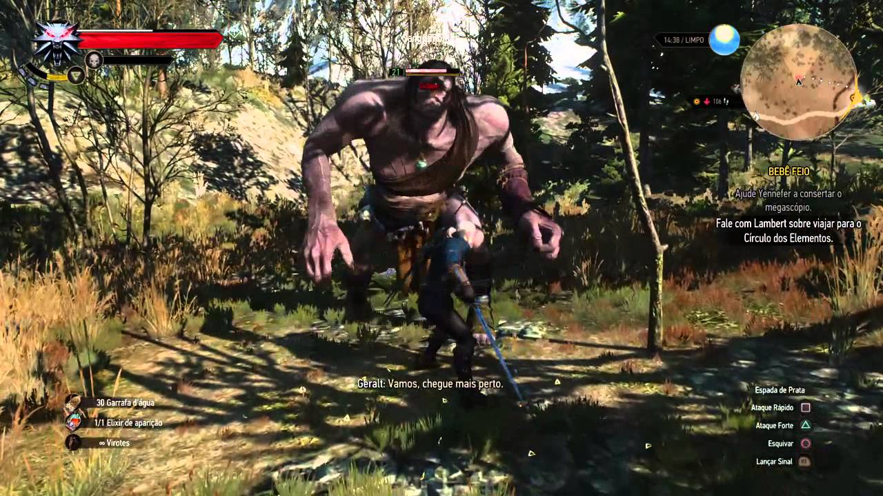 The Witcher 3 - Gerald VS Cyclops - YouTube