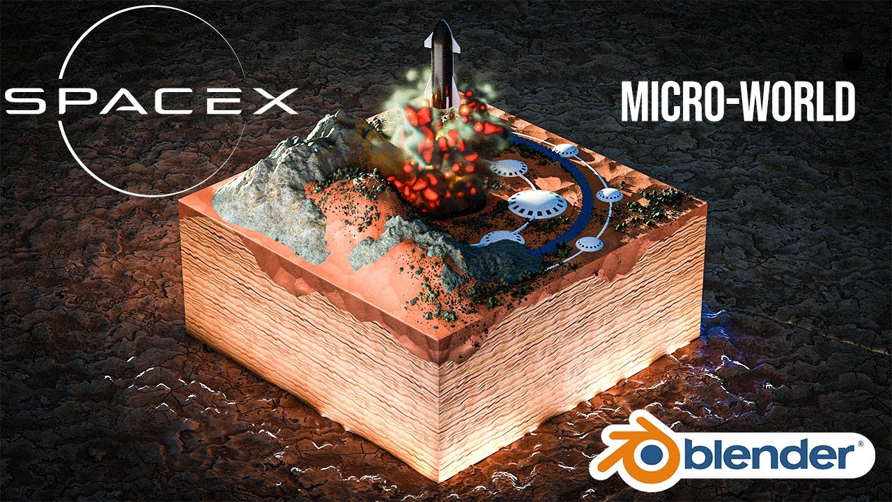 Space X 3D Micro-world made with Blender 3.0 - Timelapse - YouTube