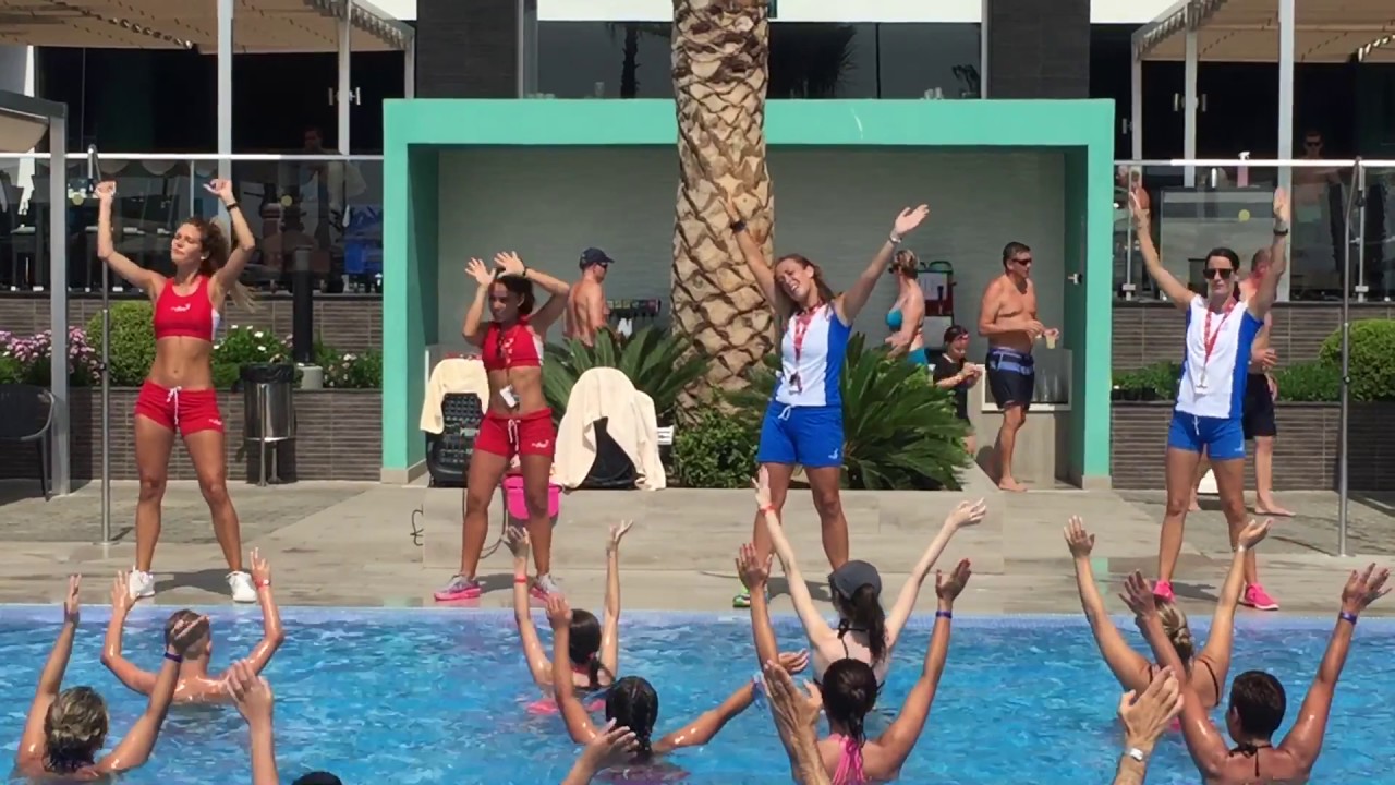 Riu Costa hotel Torremolinos Costa del sol pool dance! - YouTube