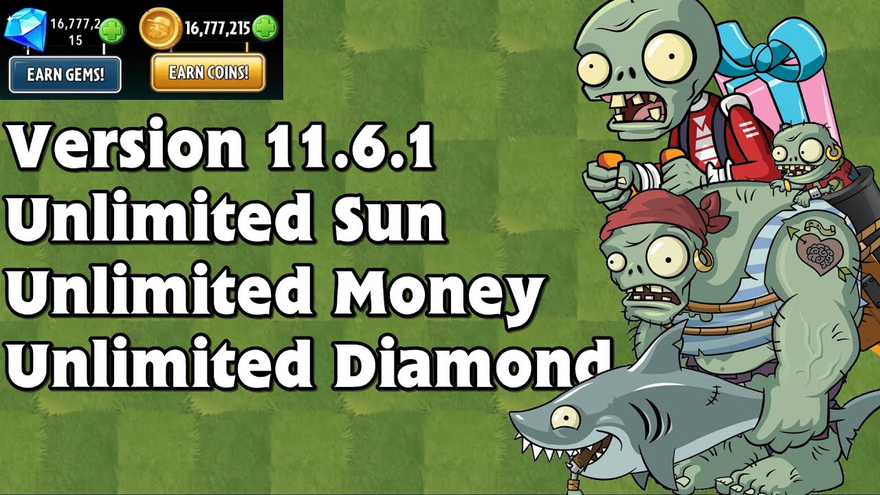 Plant Vs Zombie 2 Mod Unlimited Money & Diamonds 11.6.1 - YouTube
