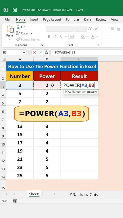 How to Use The Power Formula in MS Excel #shorts #excel #excelbasic - YouTube