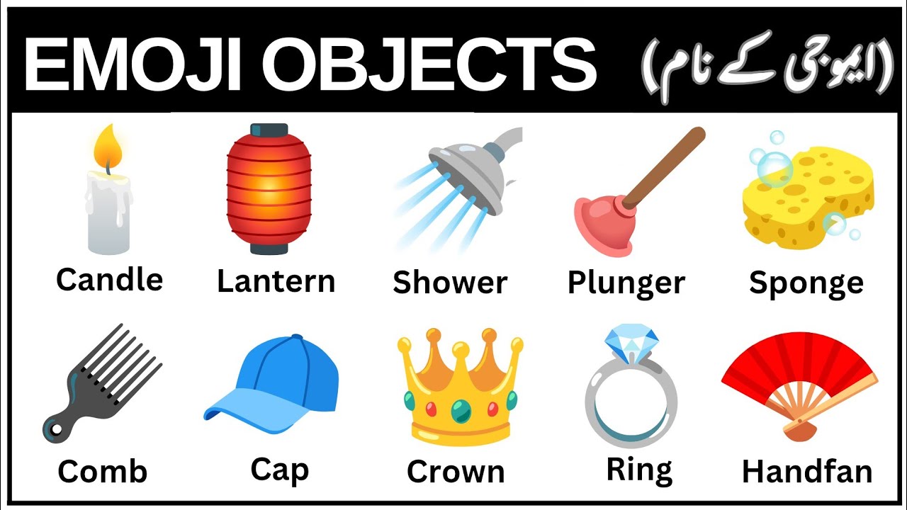 Objects Name in English | Emoji names and Pictures | Daily Use English ...
