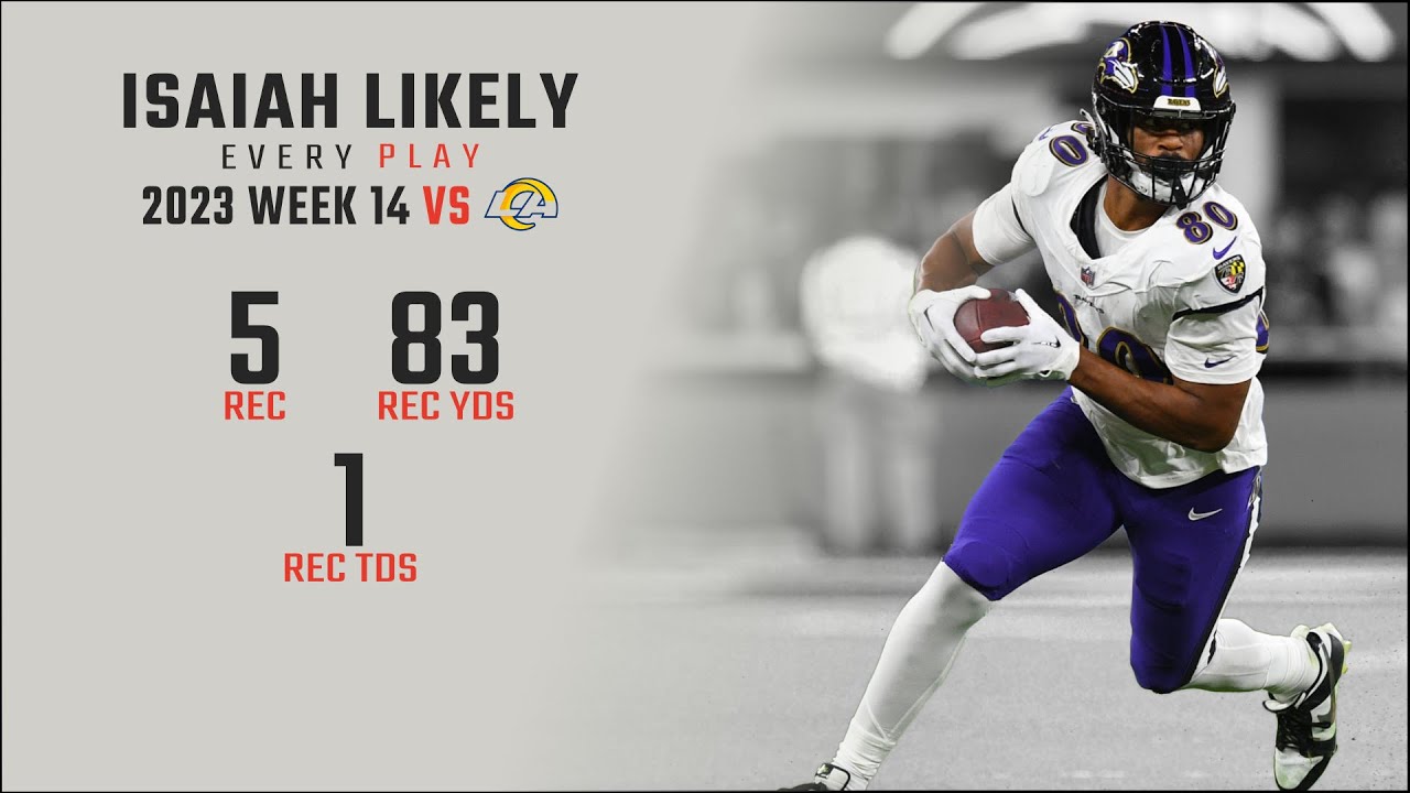 Isaiah Likely Week 14 | Every Target and Catch vs Los Angeles Rams ...