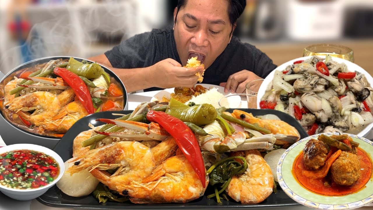 SINIGANG "SEAFOOD SUGPO AT GIANT ALIMASAG" KILAWING TALABA! SPICY RED ...