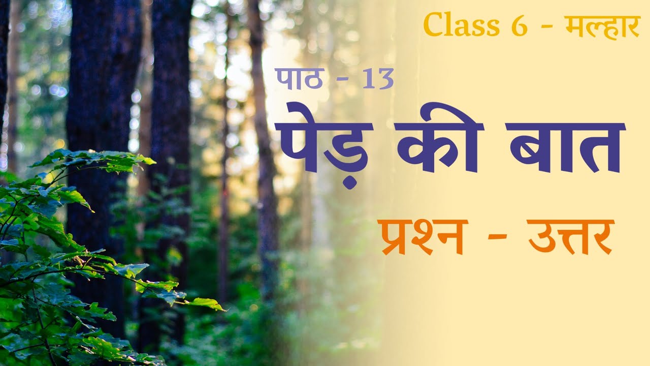 Ped Ki Baat | Class 6 | Malhar - NCERT | Questions & Answers | पेड़ की बात | Chapter 13 Per Ki ...