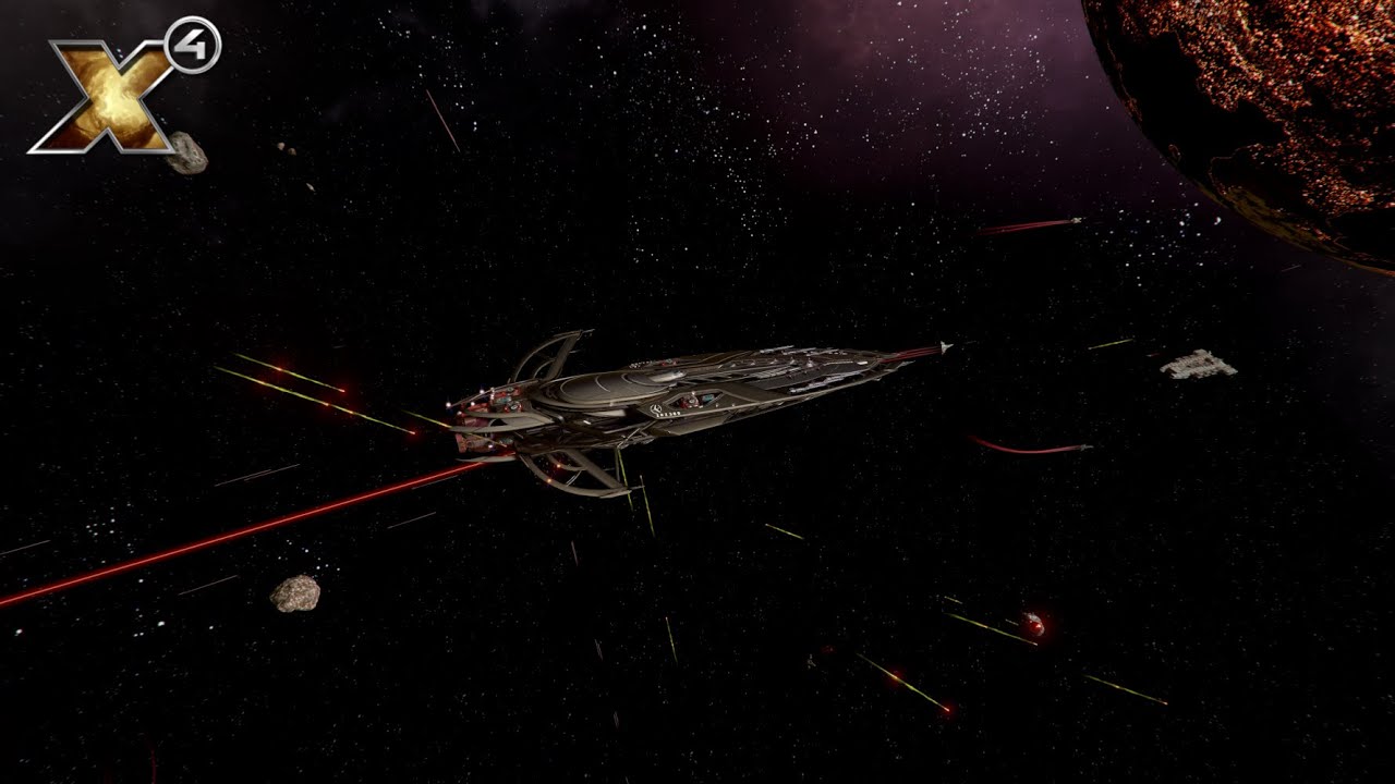 X4 Foundations EP 34 - Modded Hyperion Dogfight - YouTube