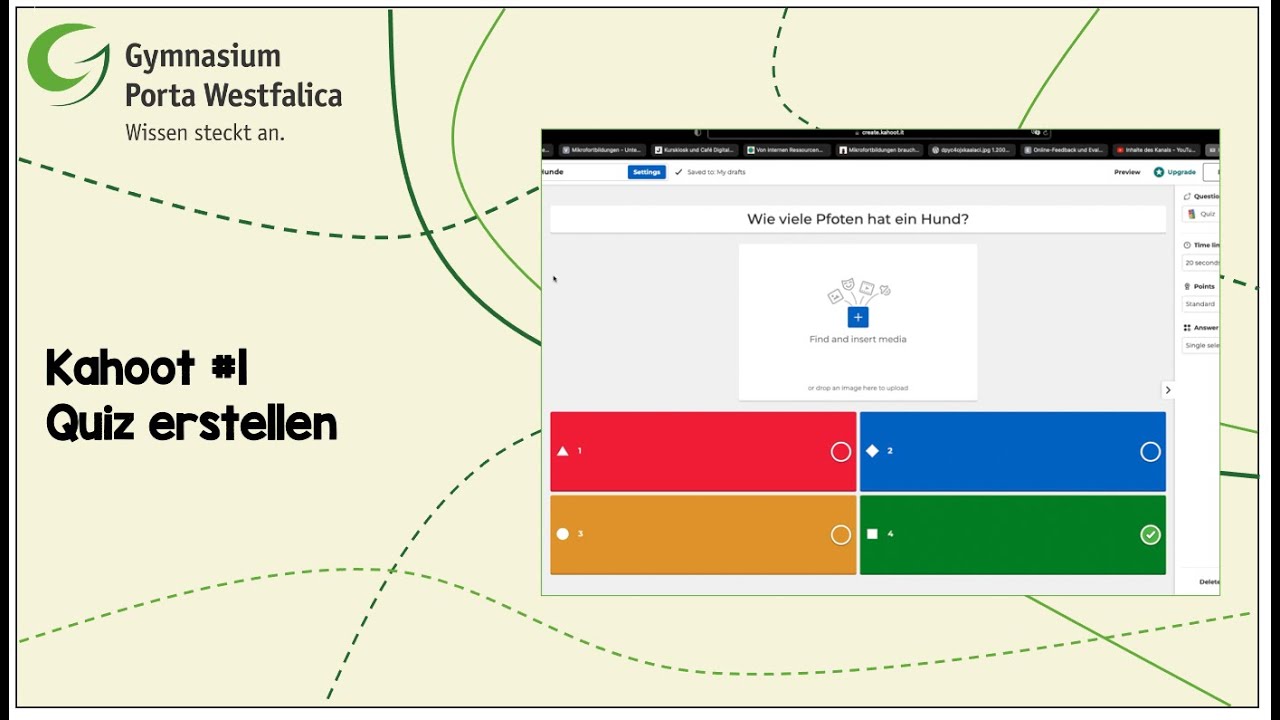 Kahoot in der Schule - Tutorial - #1 Quiz erstellen - YouTube