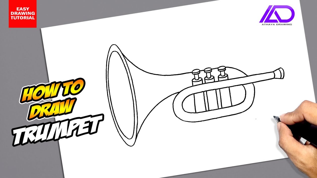 How to draw Trumpet - YouTube