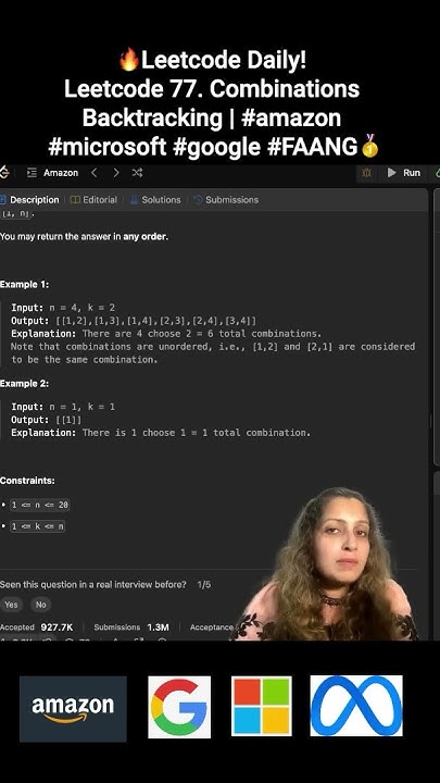 🔥Leetcode Daily! Leetcode 77 Combinations - Backtracking #amazon #microsoft #google #FAANG🥇# ...