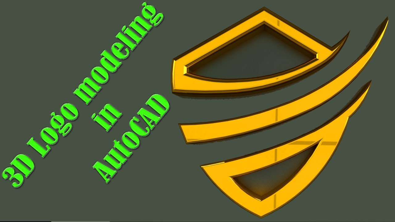 How to Model 3D Logo in AutoCAD - YouTube