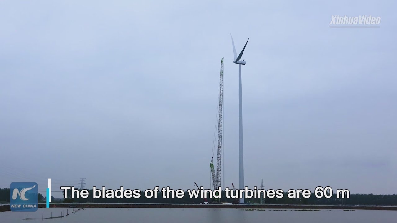 China's tallest wind turbine towers put into use - YouTube