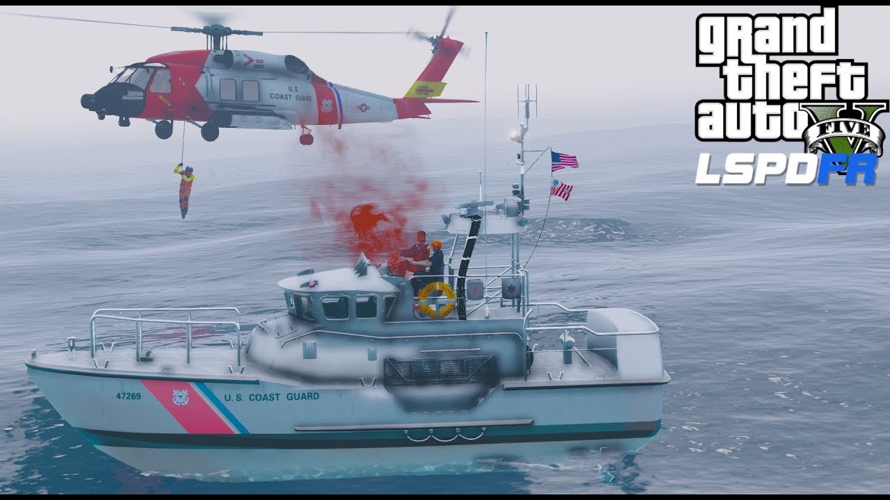 GTA 5 Mod United States Coast Guard Helicopter Rescue While Working For ...