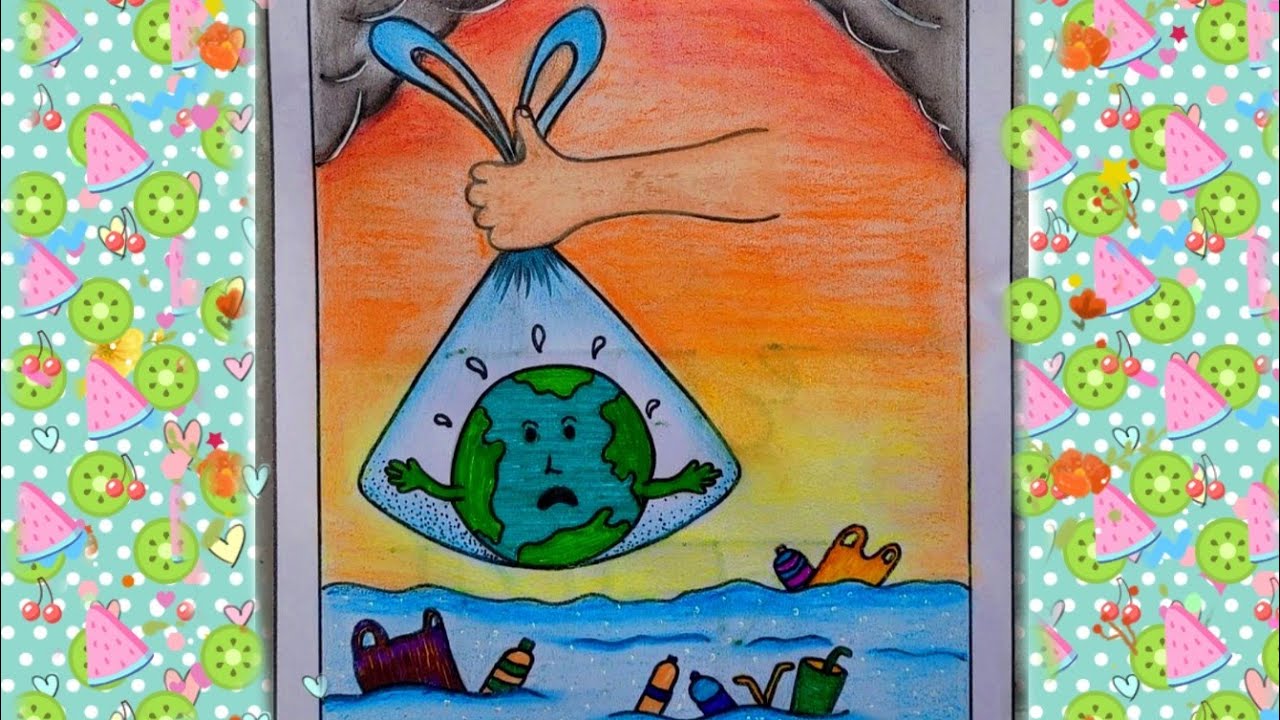 👉Say no to plastic drawing,stop plastic bag pollution poster,plastic ...