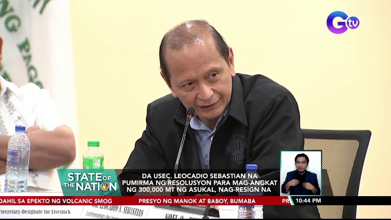 DA USec. Leocadio Sebastian na pumirma ng resolusyon para mag-angkat ng ...