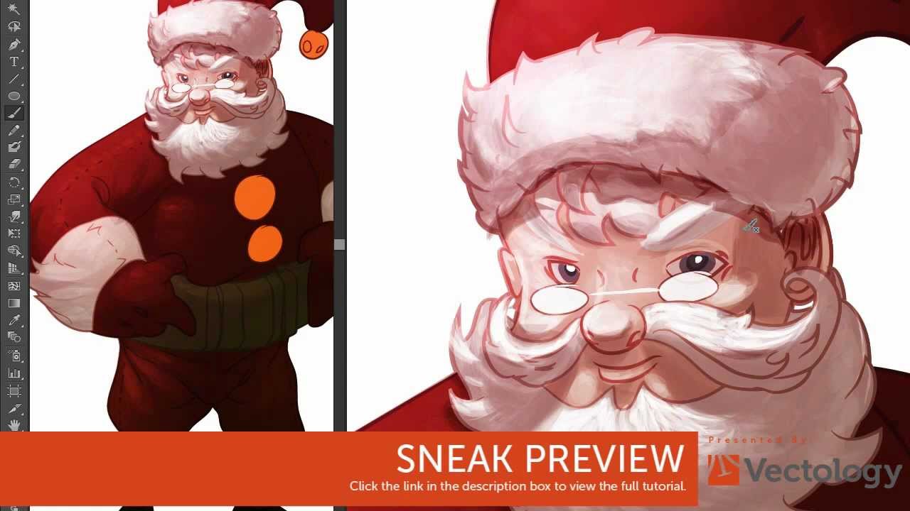 Sneak Preview: Create a Santa Concept with Adobe Illustrator - YouTube