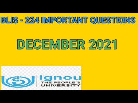 BLIS -224 IMPORTANT QUESTIONS || DECEMBER || 2021. - YouTube