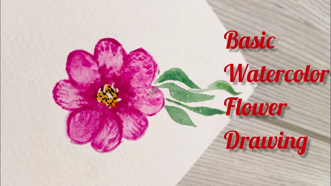 Watercolor Flower Tutorial. Basic Flower Painting. #art #flowerpainting ...