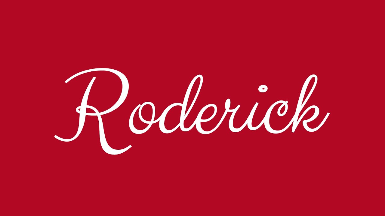 Learn how to Sign the Name Roderick Stylishly in Cursive Writing - YouTube