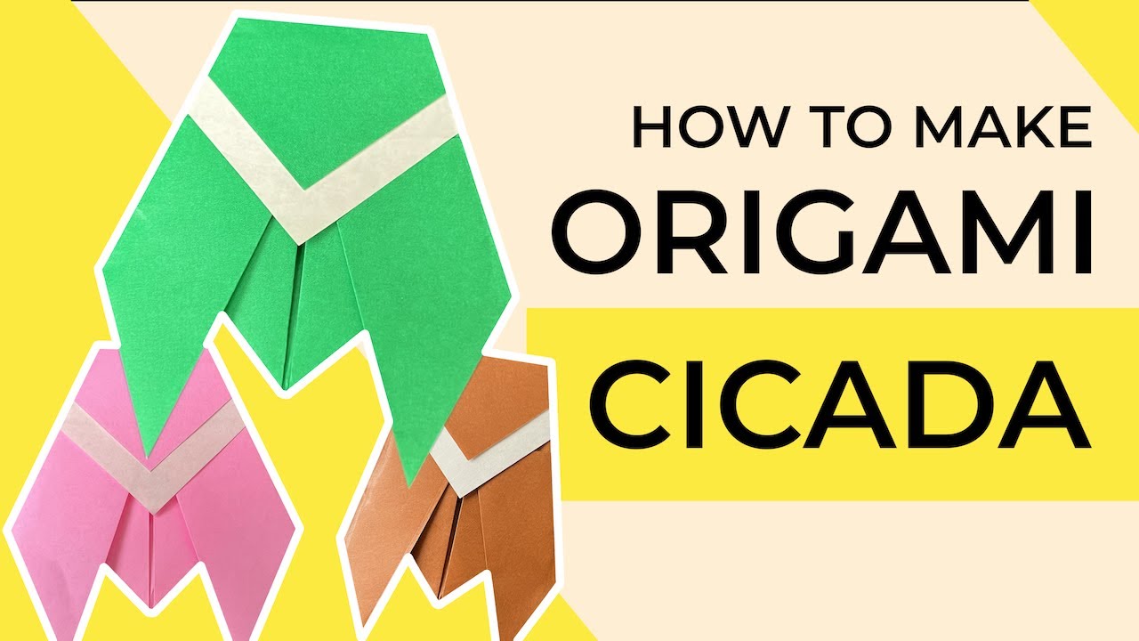 Origami Cicada - Easy Origami for Kids - YouTube