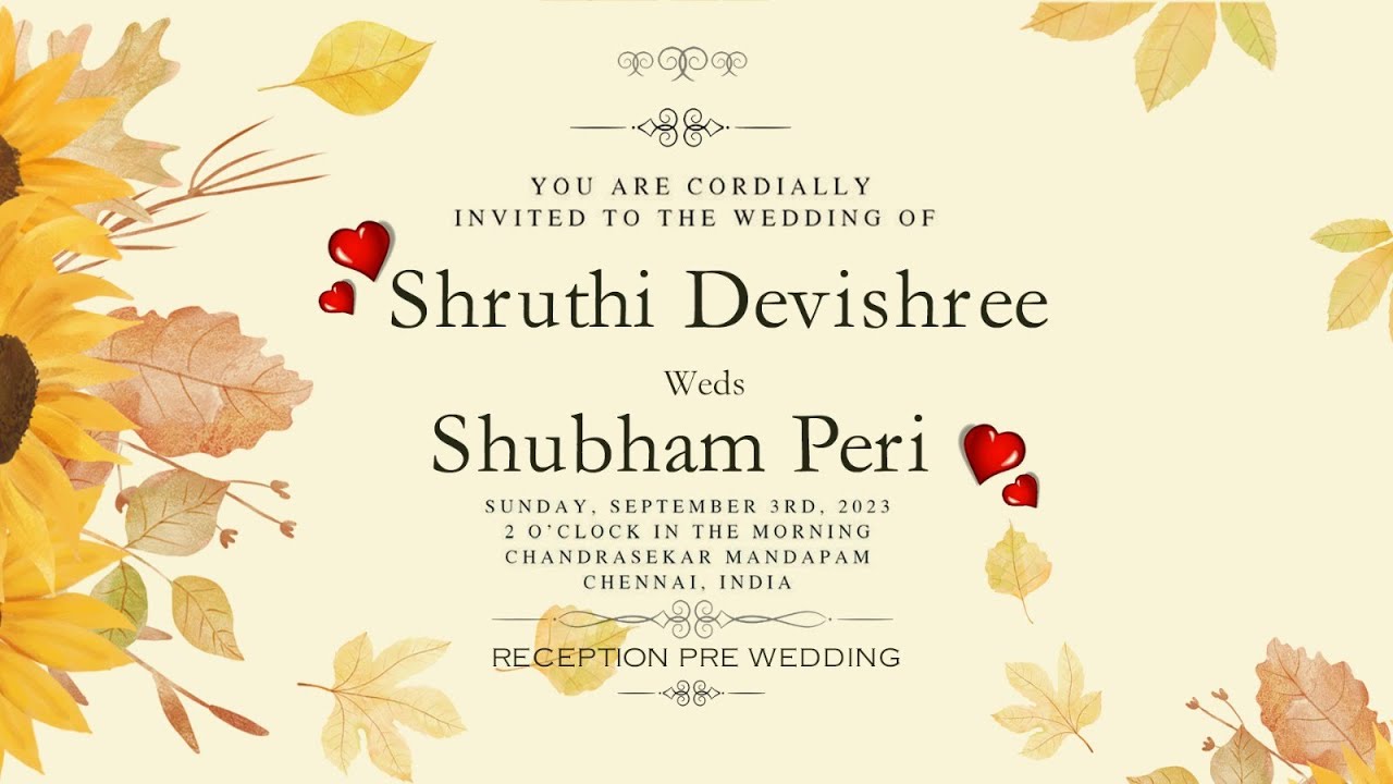 Shruthi Devishree weds Shubham Peri | Wedding Live Streaming | - YouTube