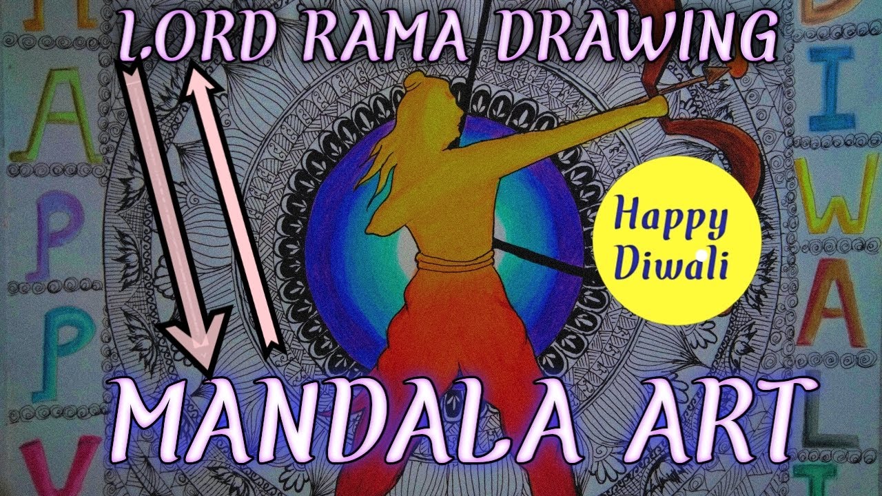 Beautiful Mandala Art||Diwali Drawings|| How To Draw Lord Rama With ...