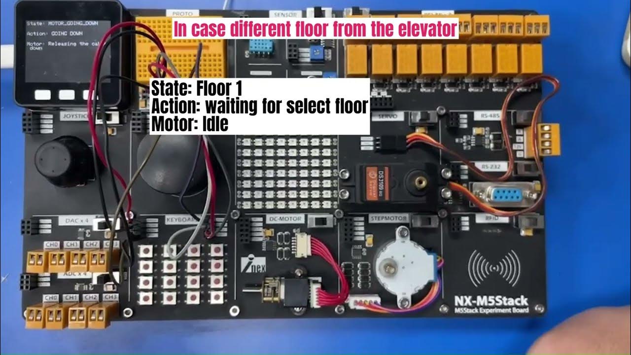 Demo 2 Floors Elevator State Machine Using M5Stack - YouTube