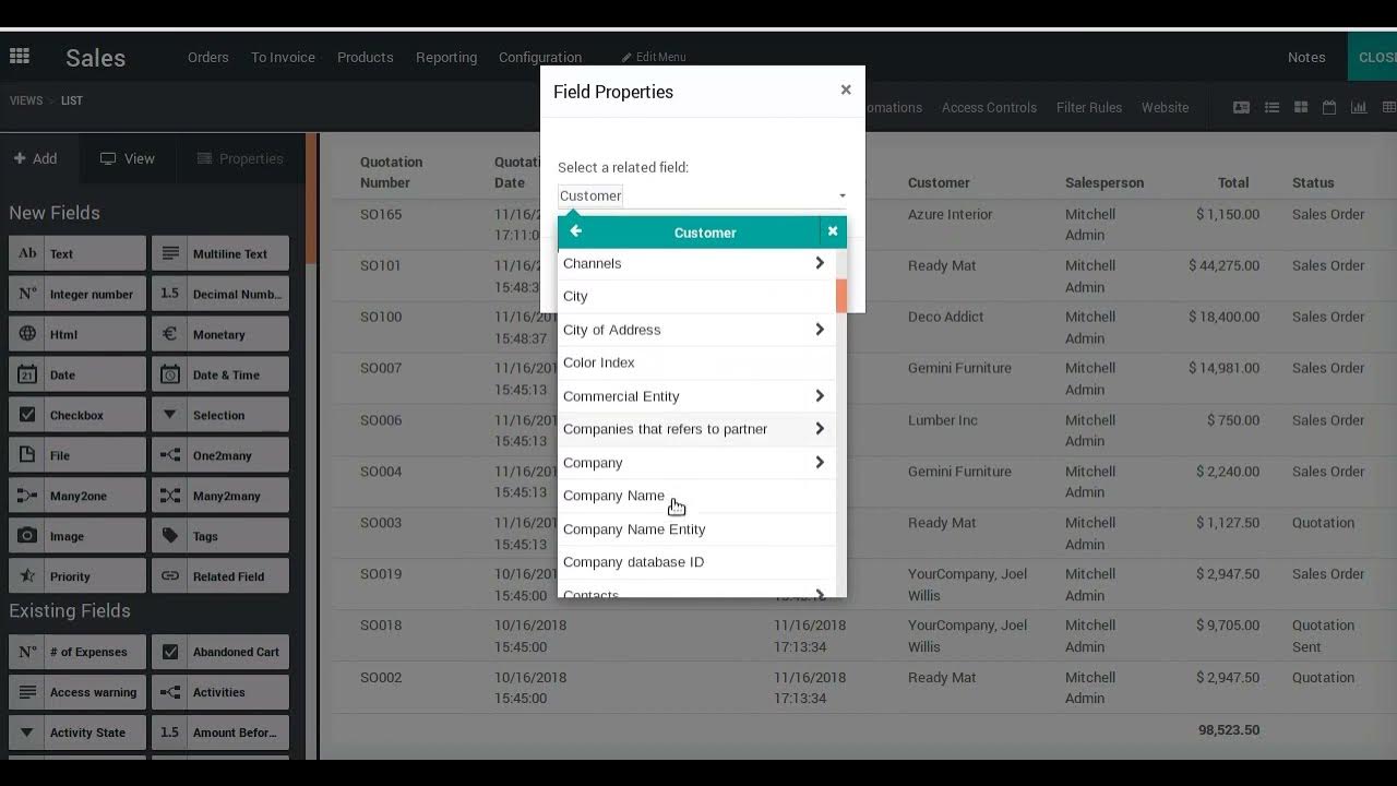 How To Add Related Fields Using Odoo Studio - YouTube