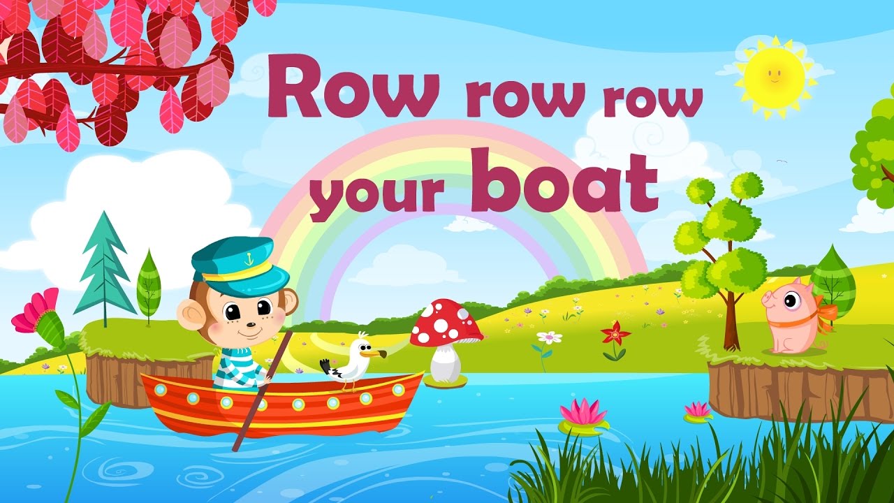 Row Row Row Your Boat | Kids Nursery Rhymes with lyrics Ⓓⓔⓥⓐ Toddler ...
