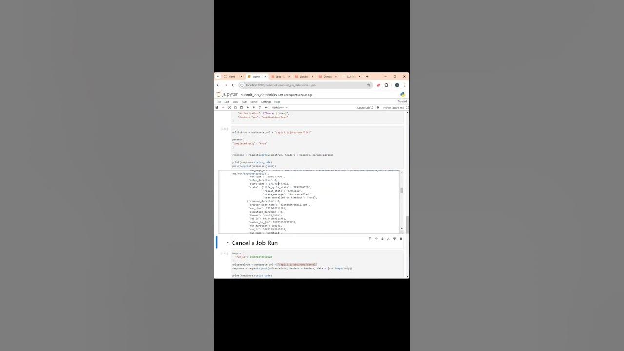 Databricks: List all Jobs Runs of your Databricks Workspace using the Rest API - YouTube