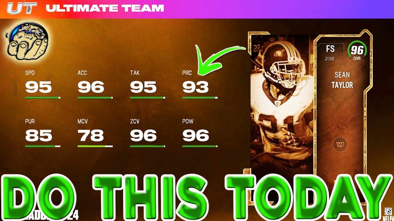 HOW TO GET 96 OVR SEAN TAYLOR ULTIMATE LEGEND FREE IN MADDEN 24! Madden ...