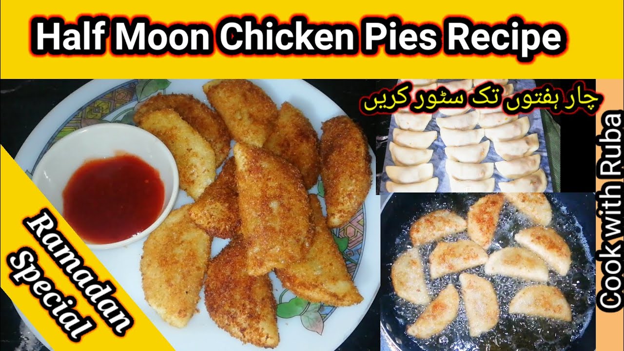 Chicken Half Moon Pies Recipe by Cook With Ruba | Chicken Pies Recipe ...