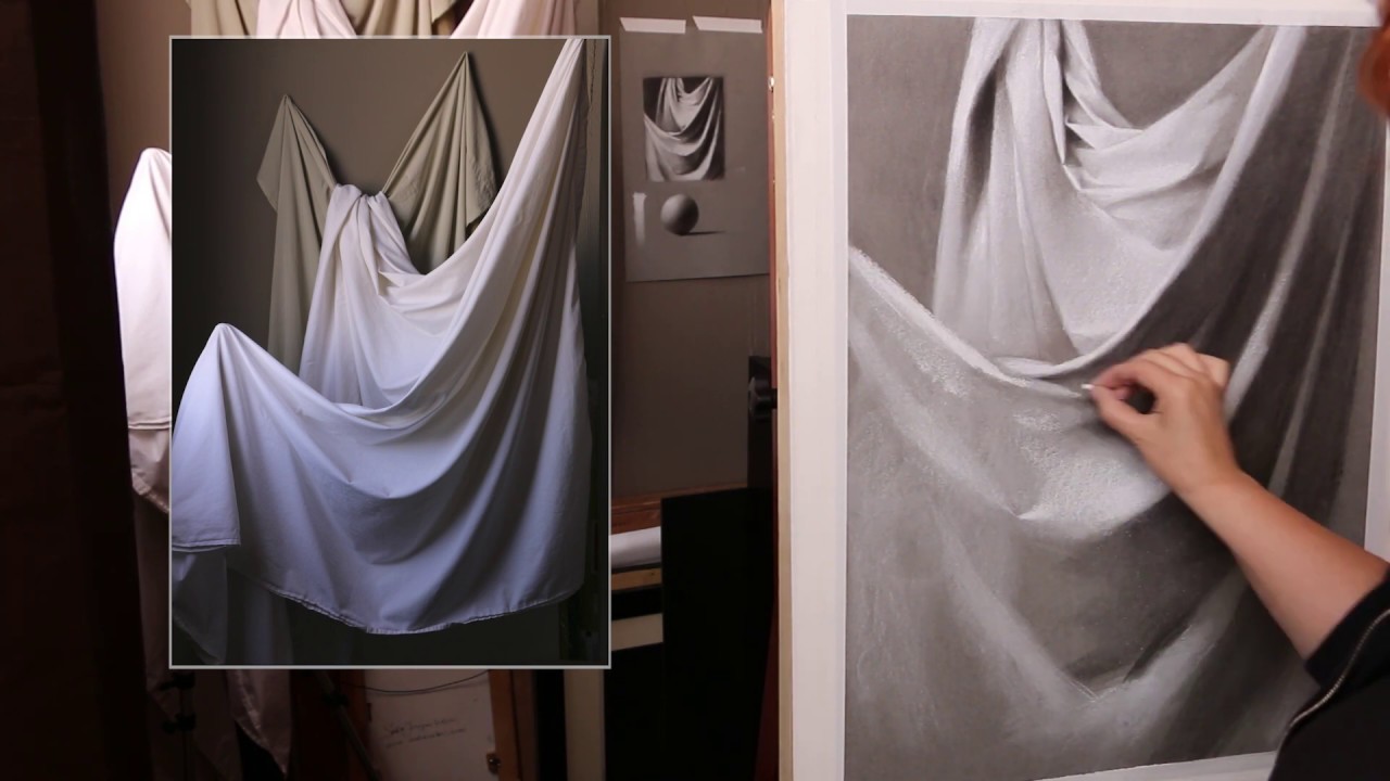Excerpt from Drawing Drapery with Charcoal and Chalk Course - Sadie ...