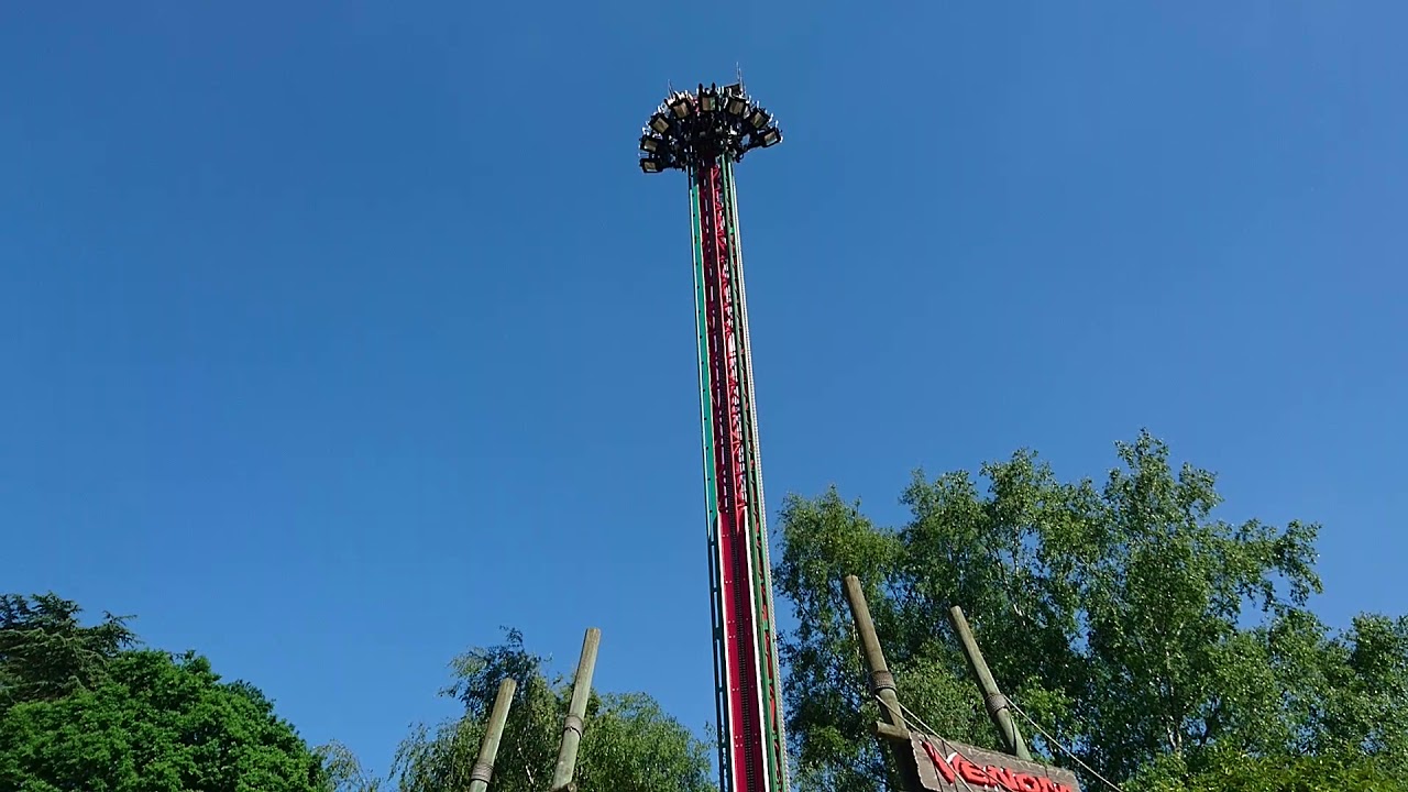 Venom Drop Tower Ride At West Midlands Safari Park - YouTube