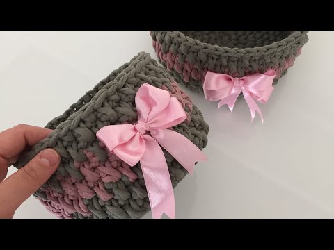 Penye ipten modelli yuvarlak sepet yapımı -1. Kısım