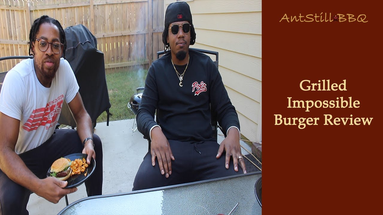 Impossible Burger Review ft DOLO_EFMG | The Perfect Vegetarian Option | AntStill BBQ - YouTube