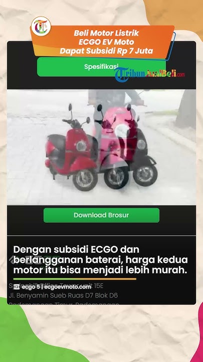 ECGO EV Moto Berikan Subsidi Rp 7 Juta untuk Pembelian Motor Listrik, Harga Makin Murah Rp 9 ...