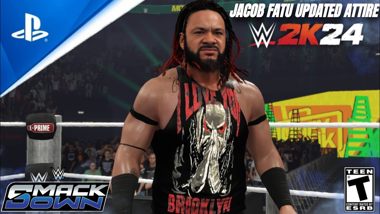 WWE2K24 JACOB FATU REALISTIC CAW | SD ATTIRE NEW COMMUNITY CREATIONS ...