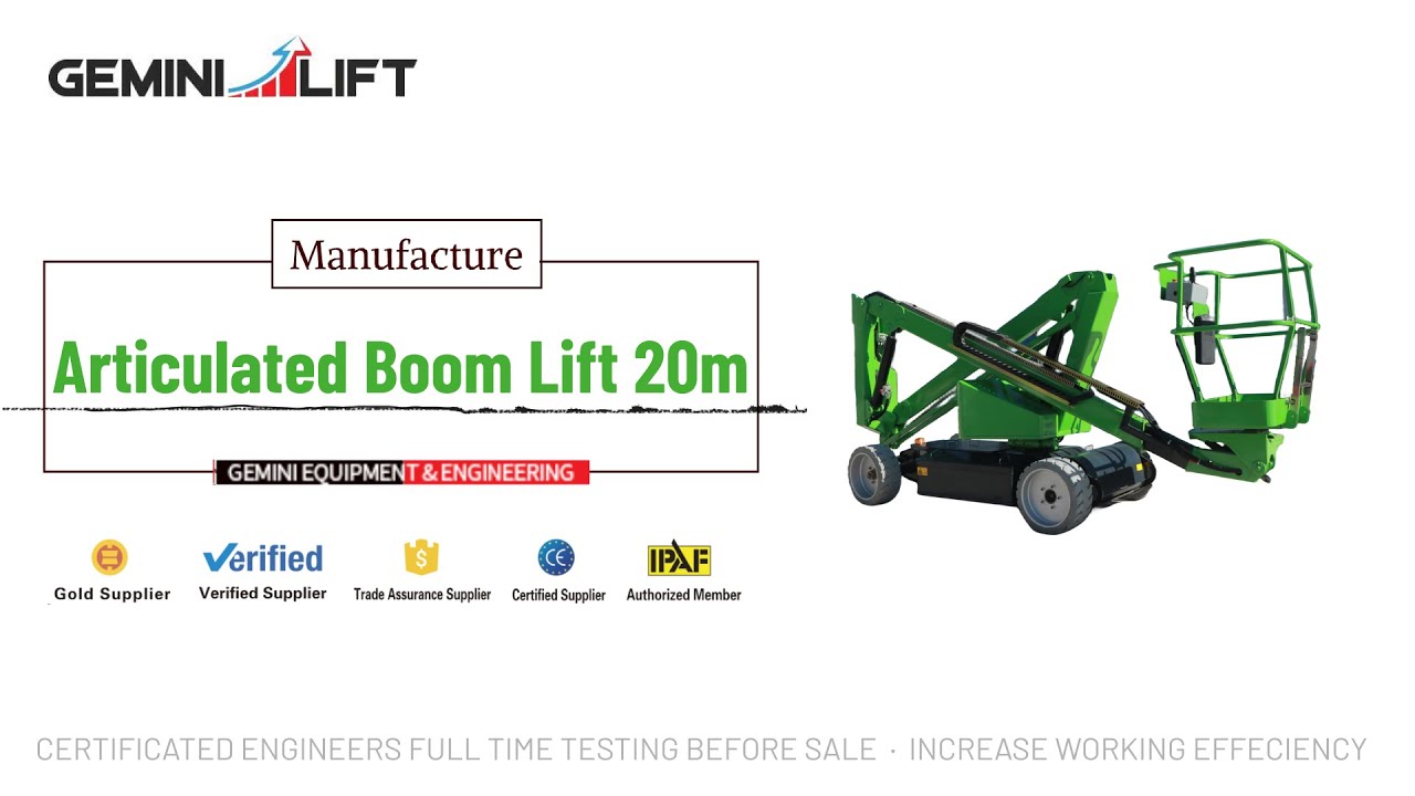 GMHLIFT Articulated Boom Lift 20m - YouTube
