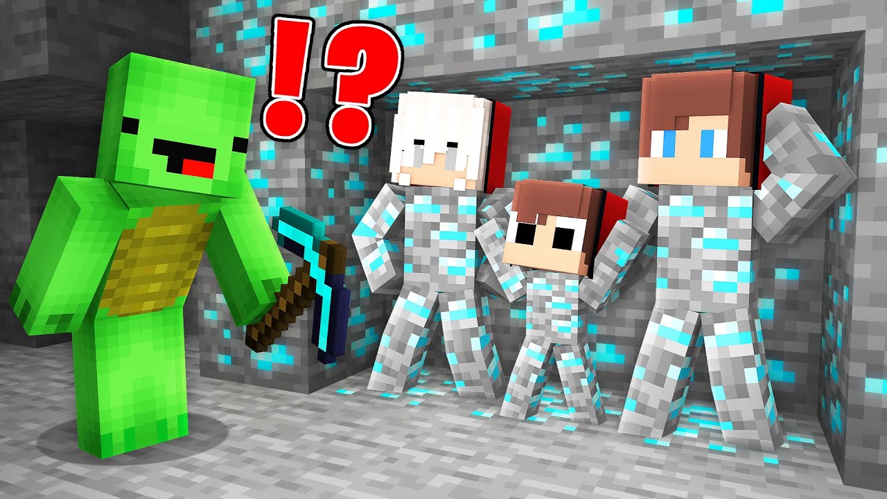 JJ Family Turned Into Diamonds to HIDE From Mikey in Minecraft ! (Maizen) - YouTube